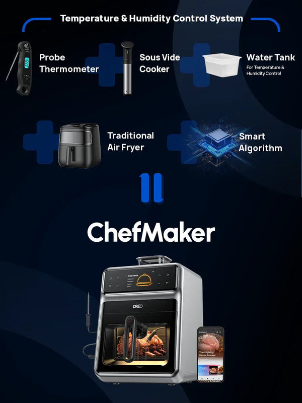 Dreo ChefMaker Combi Fryer-The One-Touch Master Chef for Finest Gourme