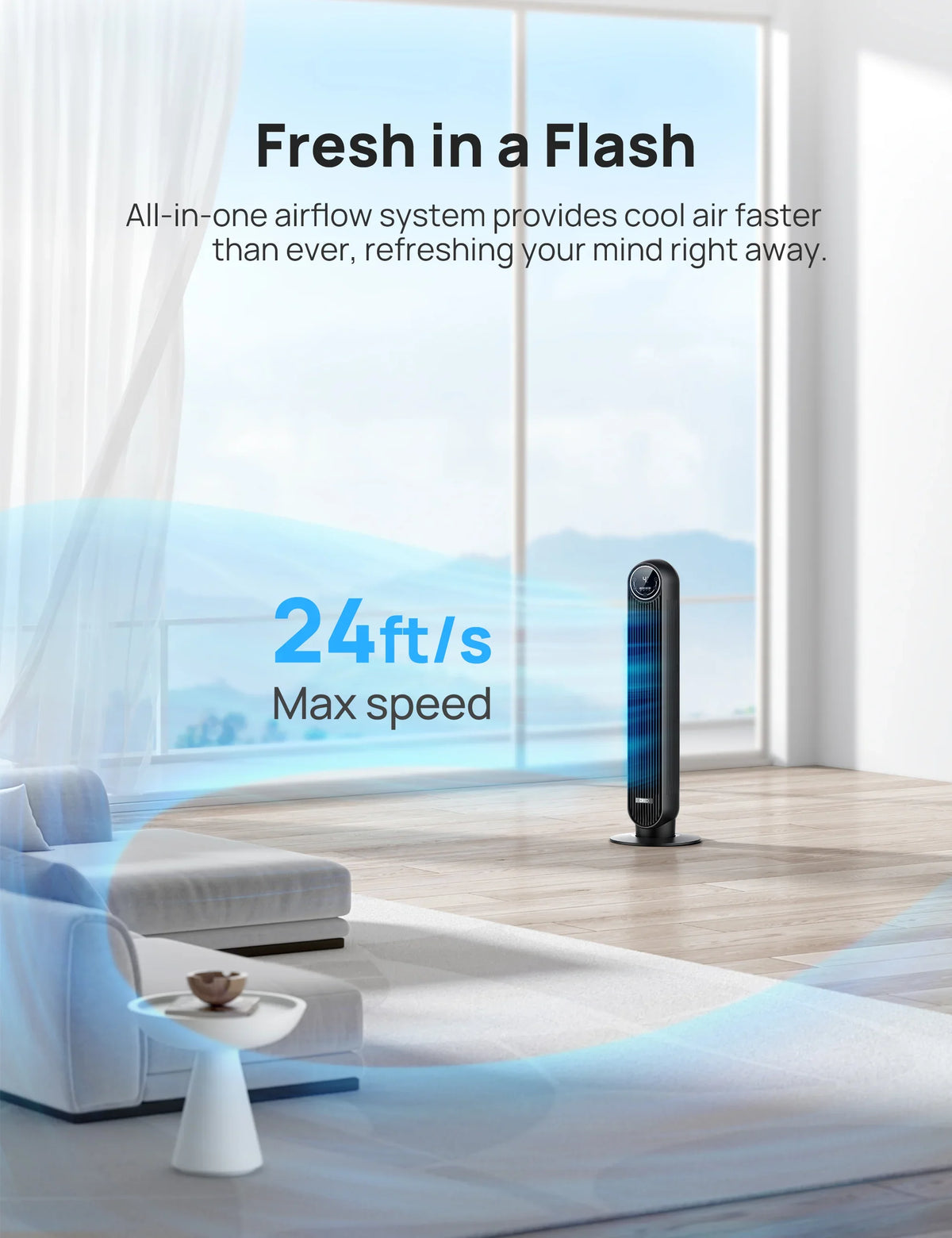 Dreo Nomad One Best Smart Standing And Quiet Tower Fan