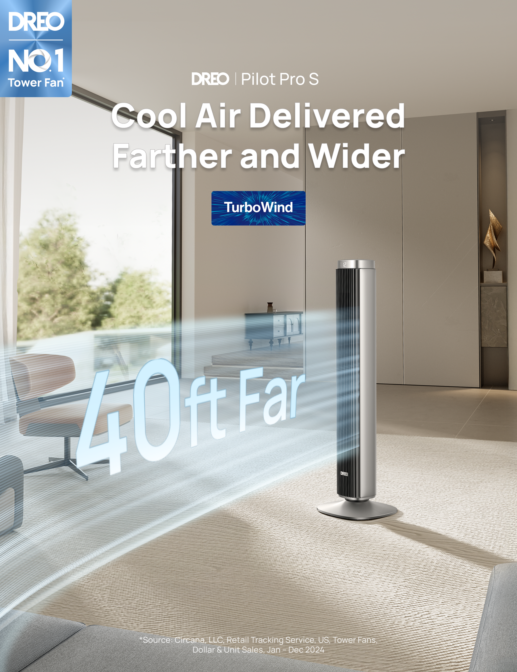 Smart Tower Fan Pilot Pro S