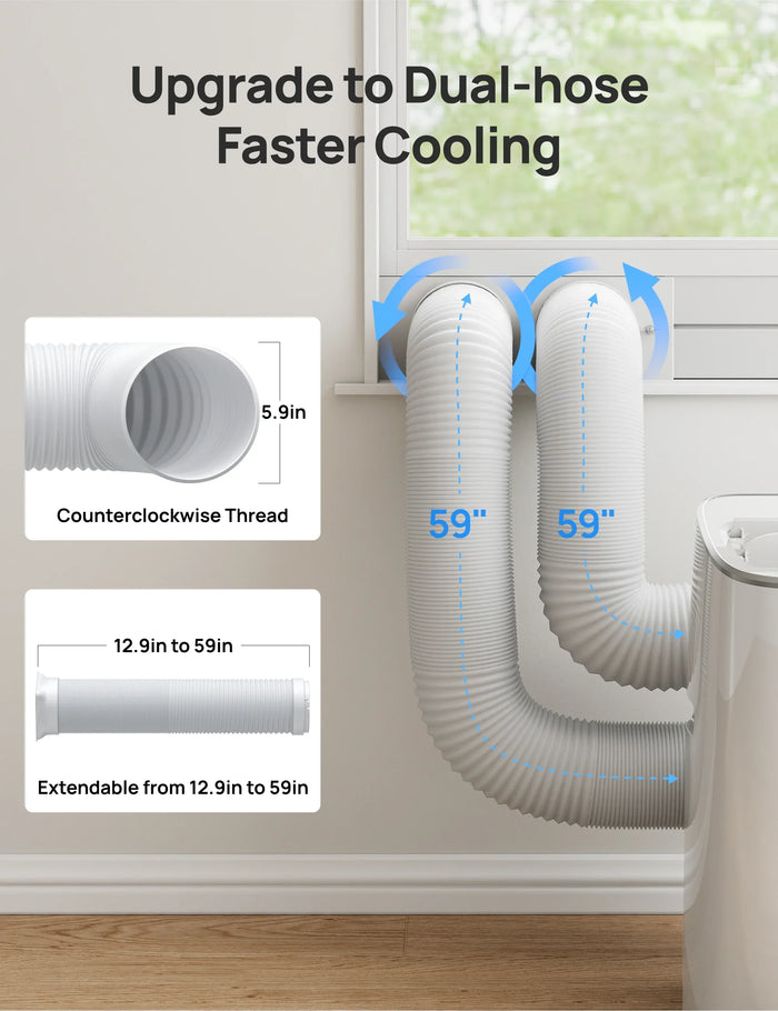 DREO Portable Air Conditioner Dual Hose Kit (AC318S & AC319S)