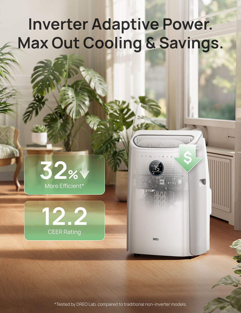 DREO Portable Air Conditioner 740S | 10000 BTU, Cools 400 sq ft