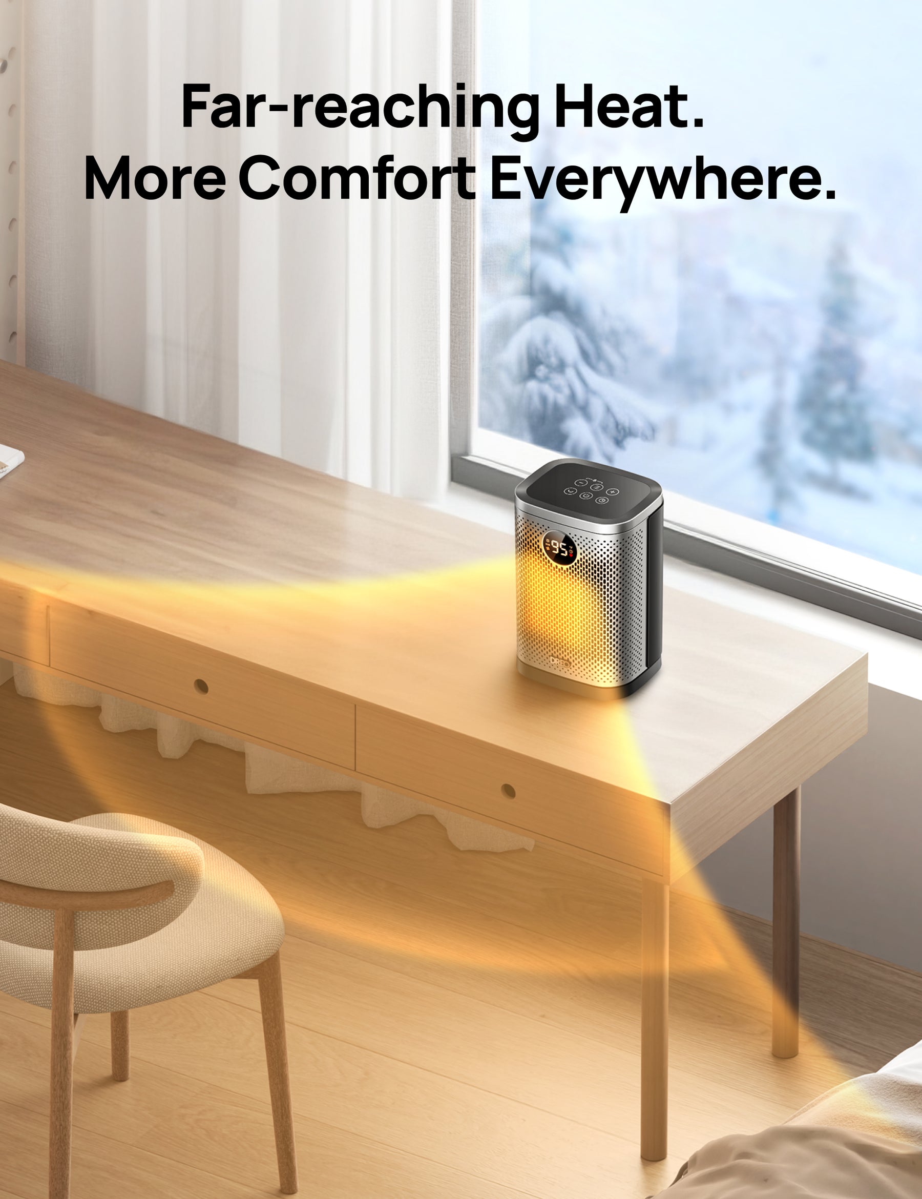 DREO 1500W Atom Core Portable Oscillating Ceramic Space Heater for Home ...