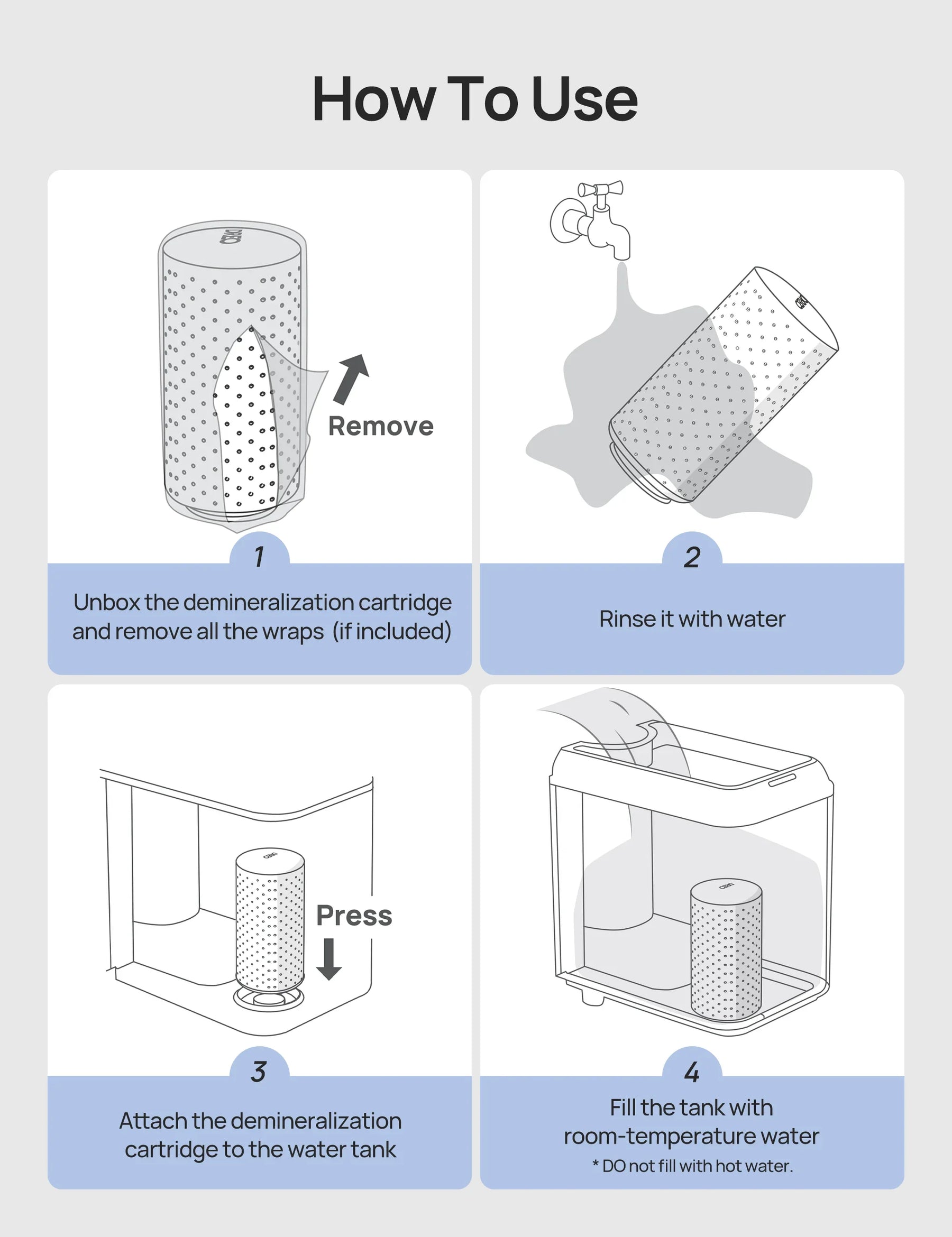 Demineralization Cartridge for Humidifiers - 3-Pack, Compatible with D