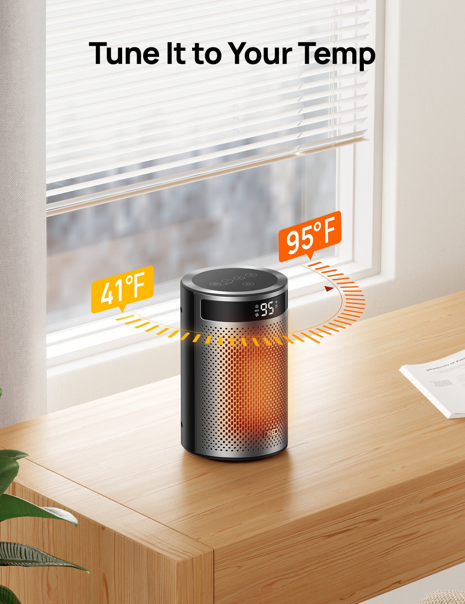 DREO 1500W Atom 416 10" Whisper-Quiet Portable Ceramic Space Heater ...