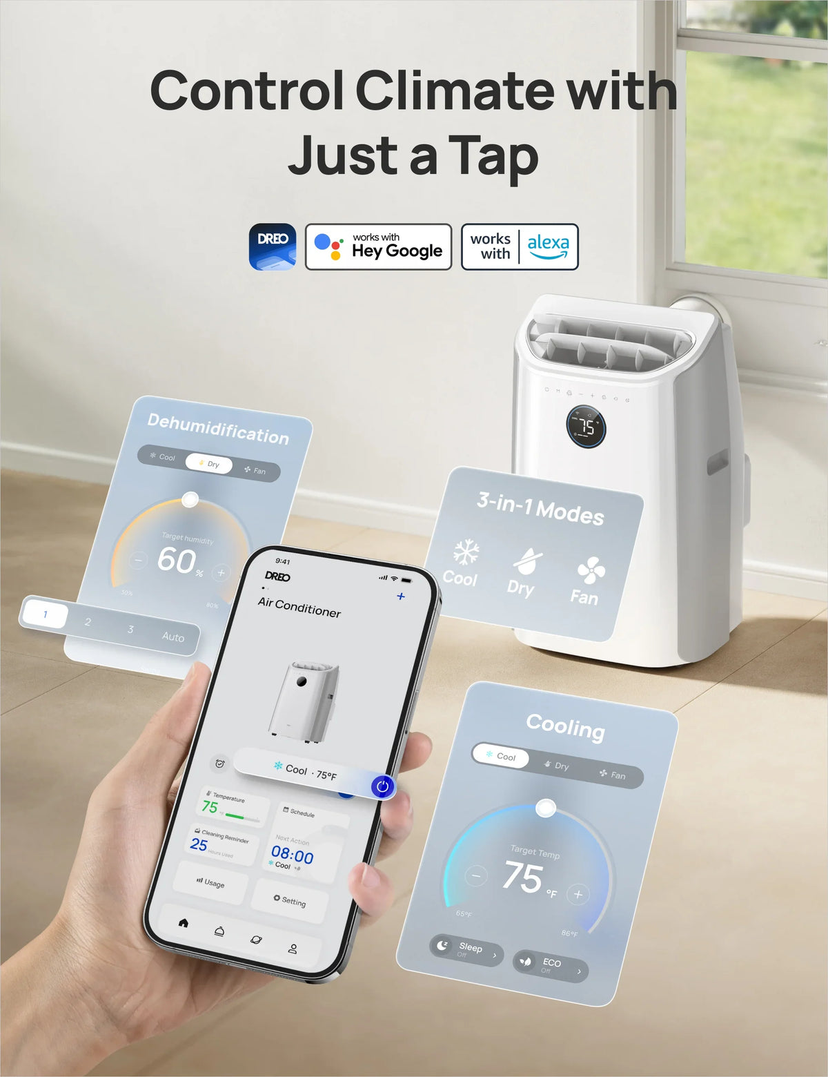 Smart Air Conditioner & Portable AC Units by Dreo: Cooler Air Solutions