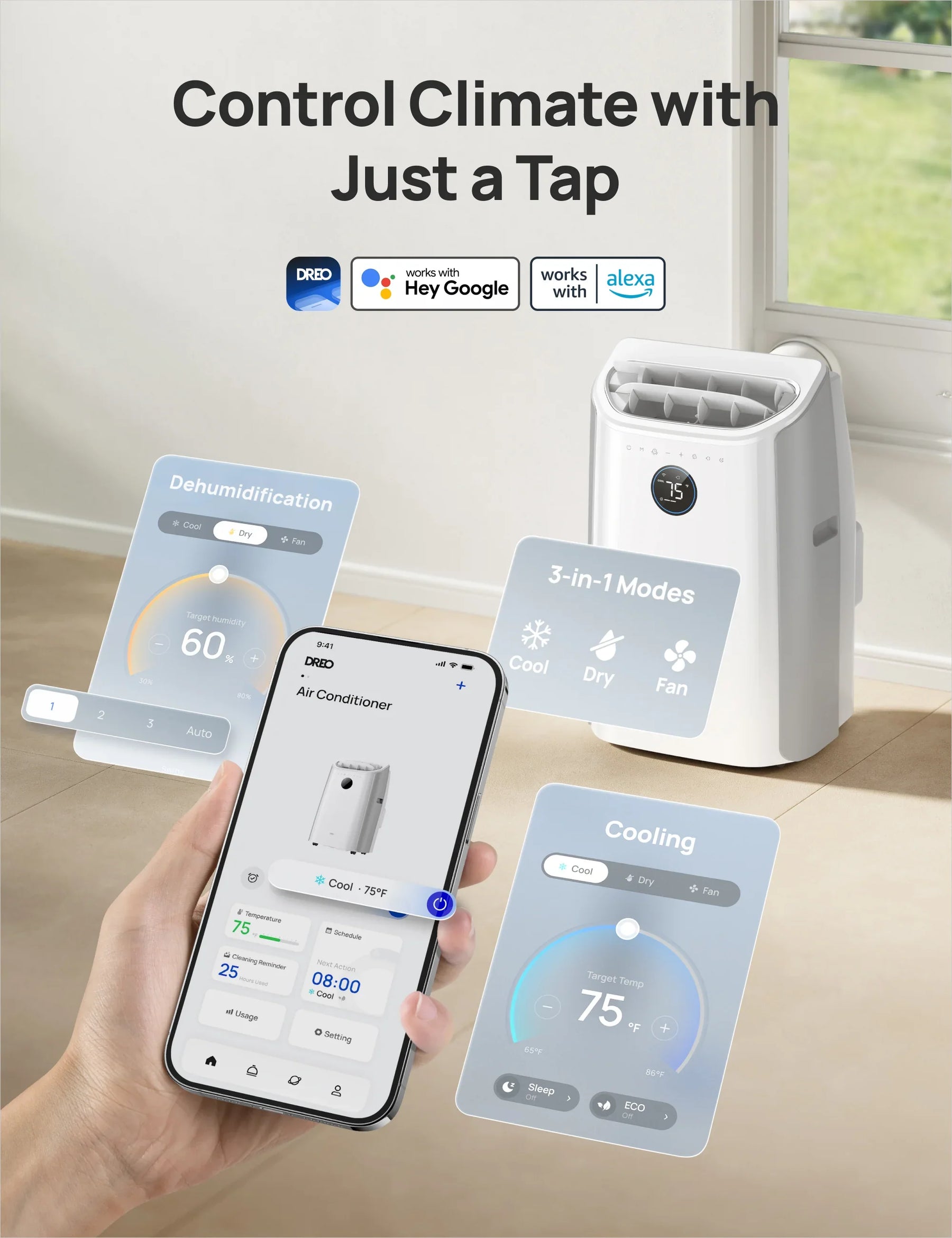 Smart Air Conditioner & Portable AC Units by Dreo: Cooler Air Solutions