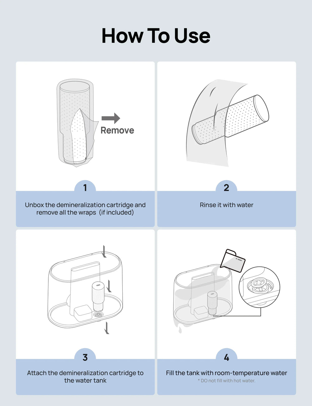 Demineralization Cartridge for Humidifiers - 3 - Pack, Compatible with