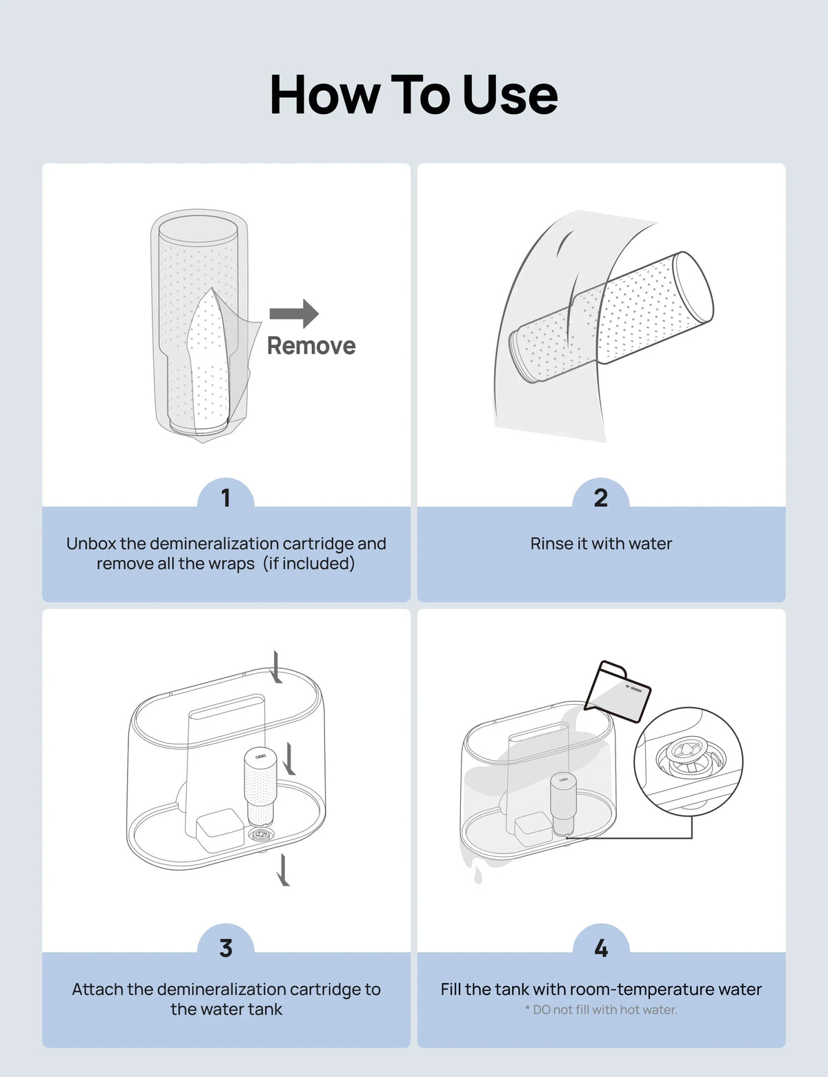 Demineralization Cartridge for Humidifiers - 3 - Pack, Compatible with