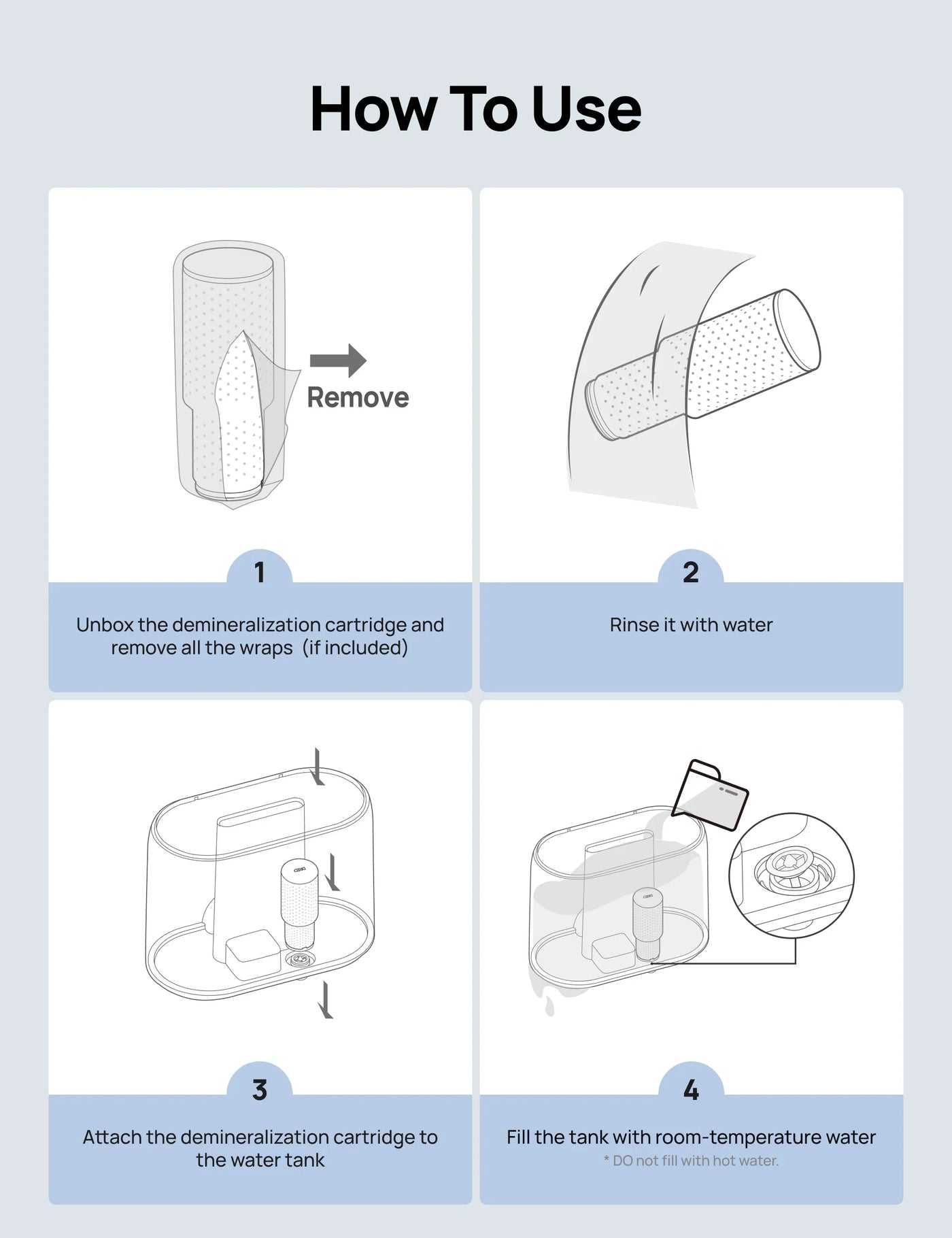 Demineralization Cartridge for Humidifiers - 3 - Pack, Compatible with