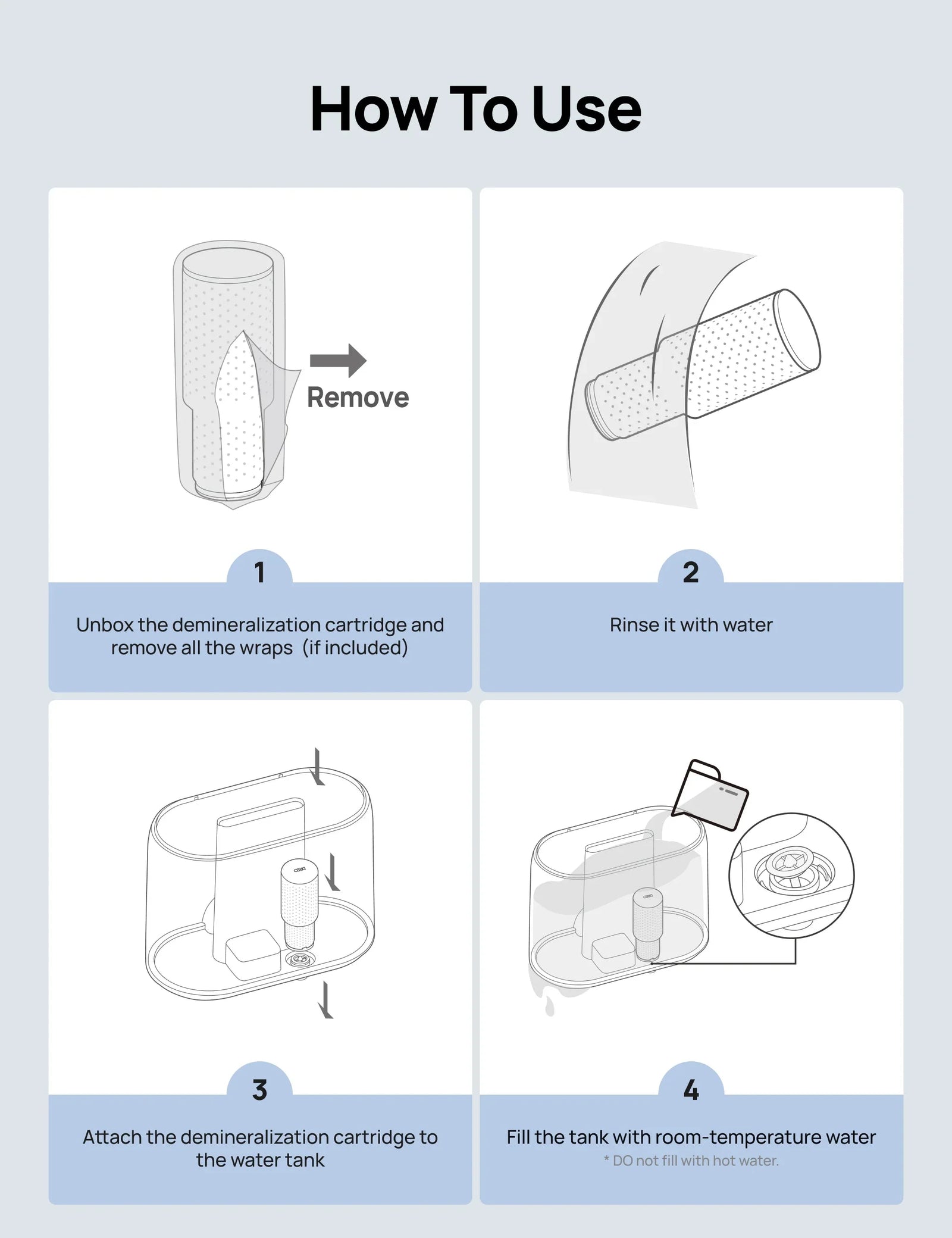 Demineralization Cartridge for Humidifiers - 3 - Pack, Compatible with
