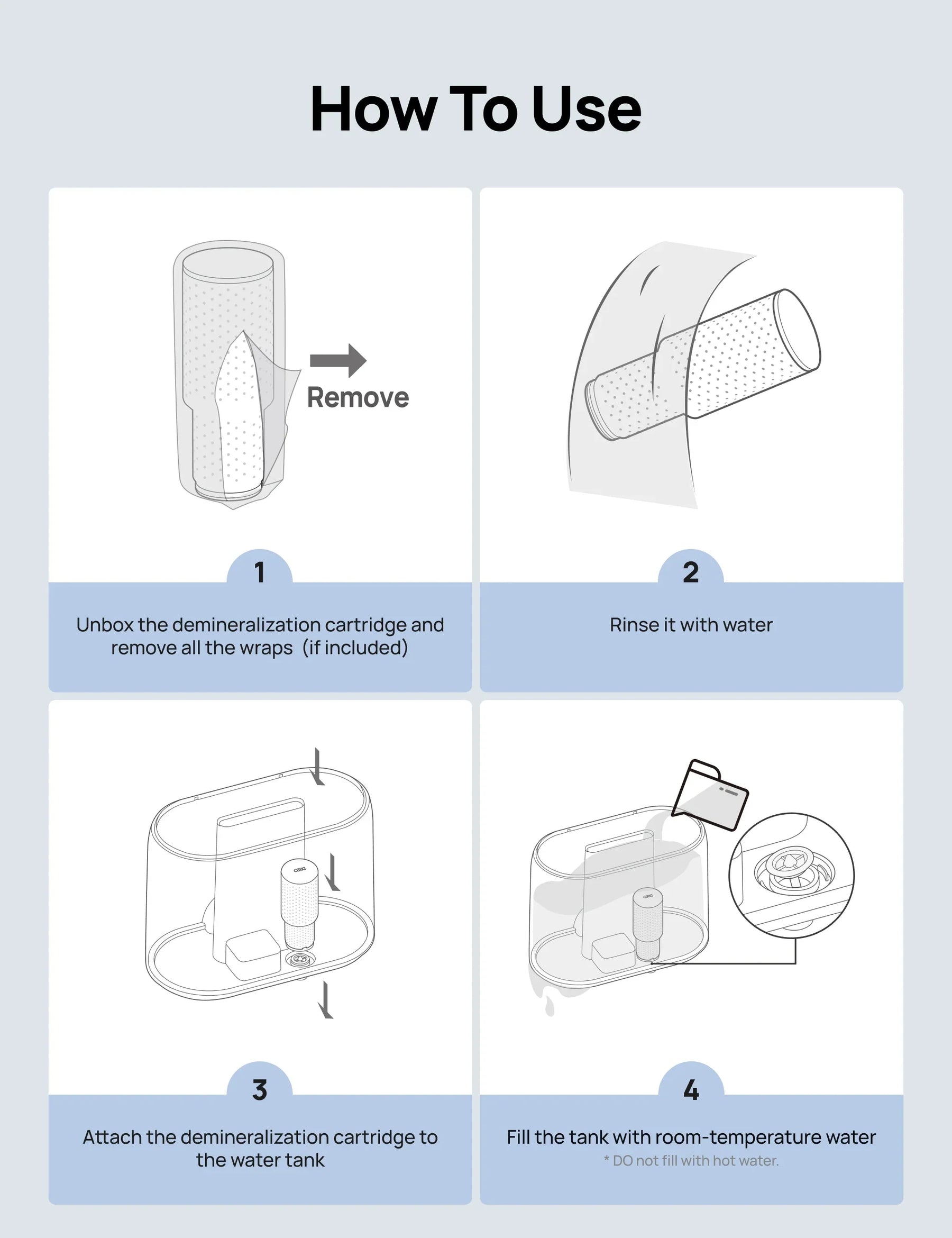 Demineralization Cartridge for Humidifiers - 3 - Pack, Compatible with